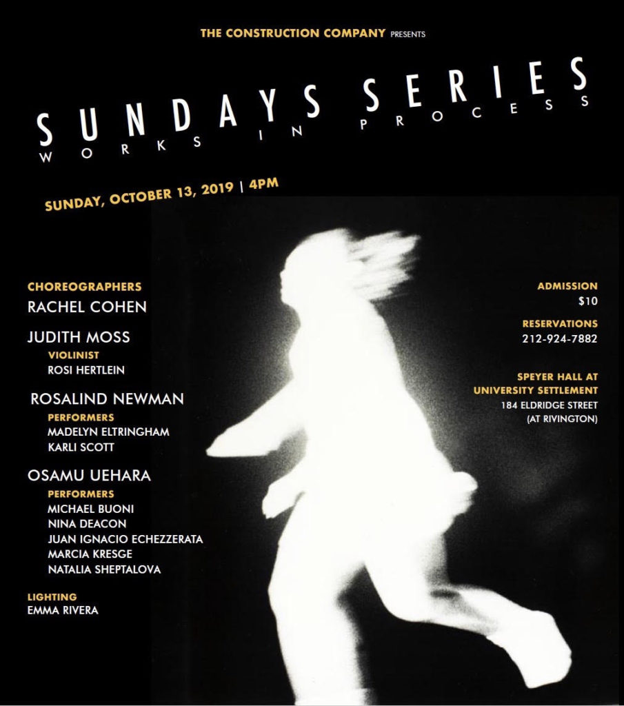 Judith Moss dances and choreographs a new Work in Progress at Speyer ...