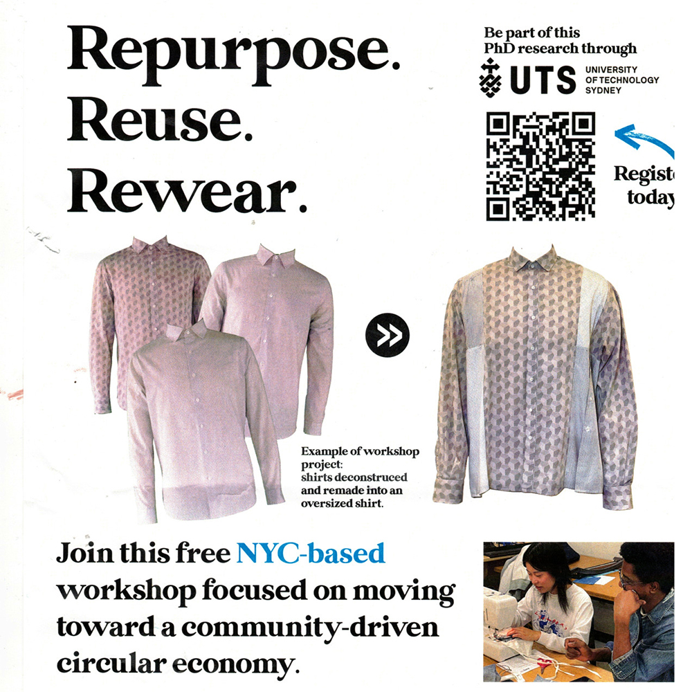 Repurpose Reuse Rewear Create New Clothes from Old Clothes Workshop ...